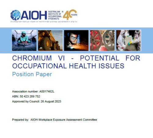 Chromium VI – POTENTIAL FOR OCCUPATIONAL HEALTH ISSUES – AIOH